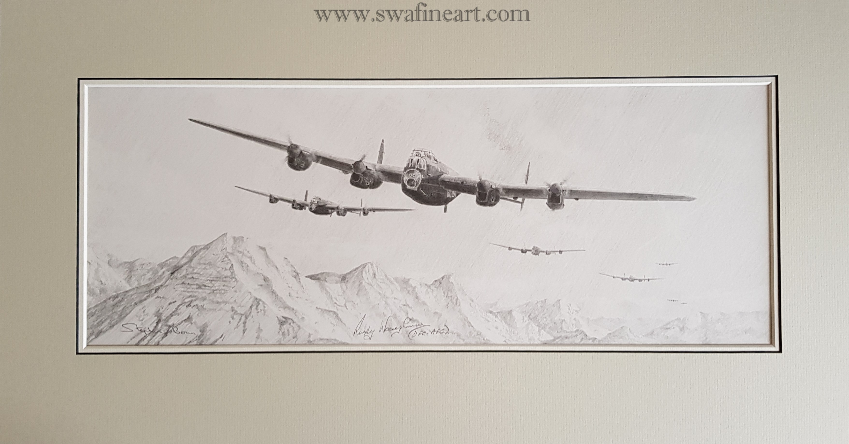 Avro Lancaster Stephen Brown Original pencil Drawing 617 Sqn