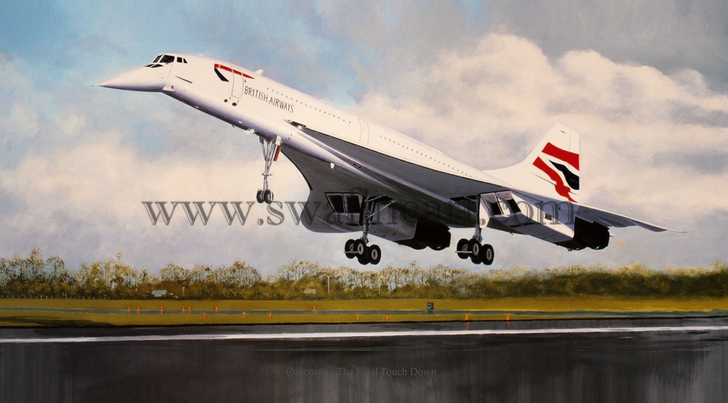 Concorde - The Final Touch Down Birthday card. Concorde G-BOAF