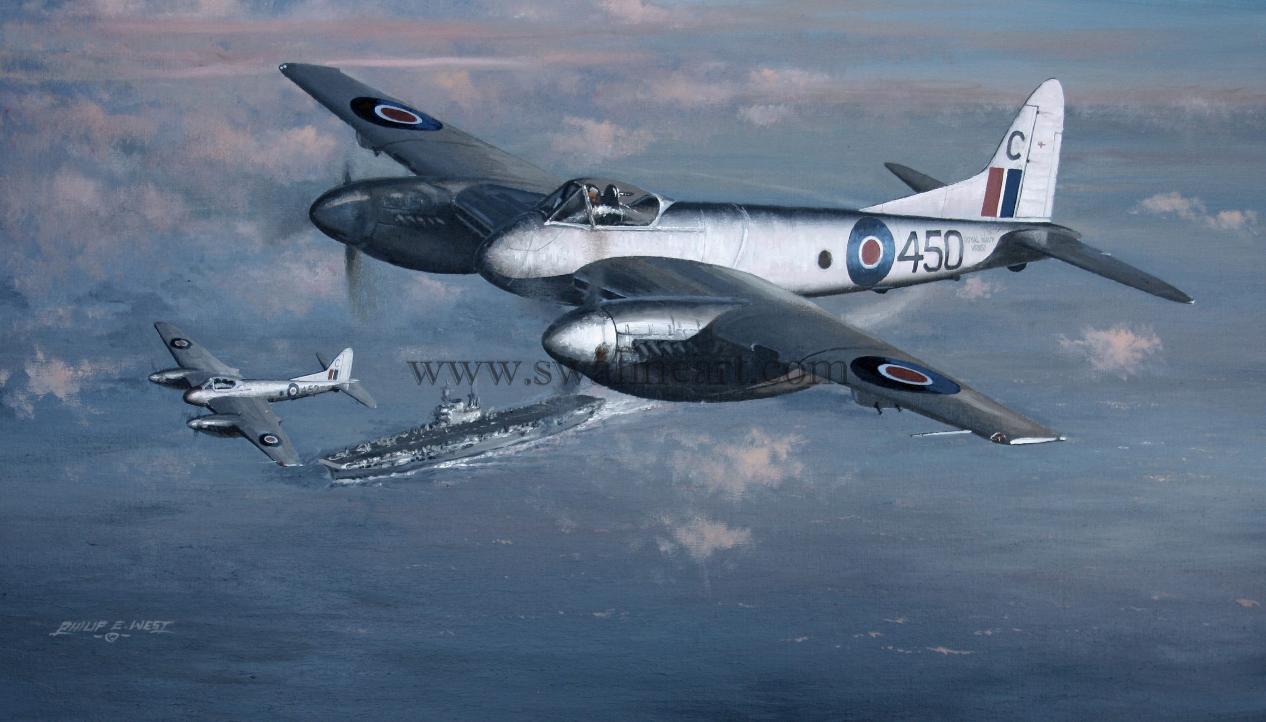 Sea Hornet Patrol Aviation cards de Havilland DH.103 Hornet Aviation card