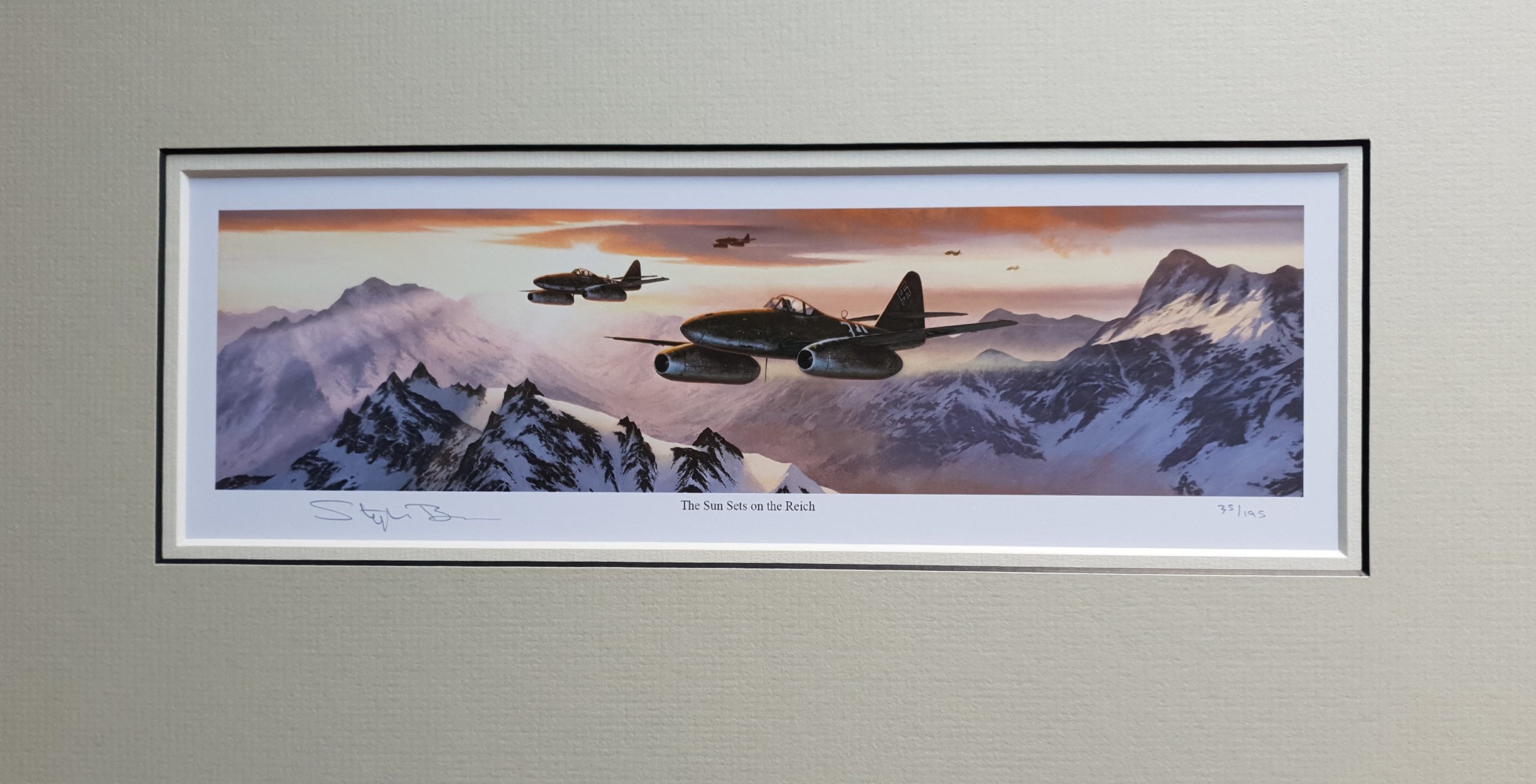 Me262 Aviation print The sun sets on the Reich Adolf Galland