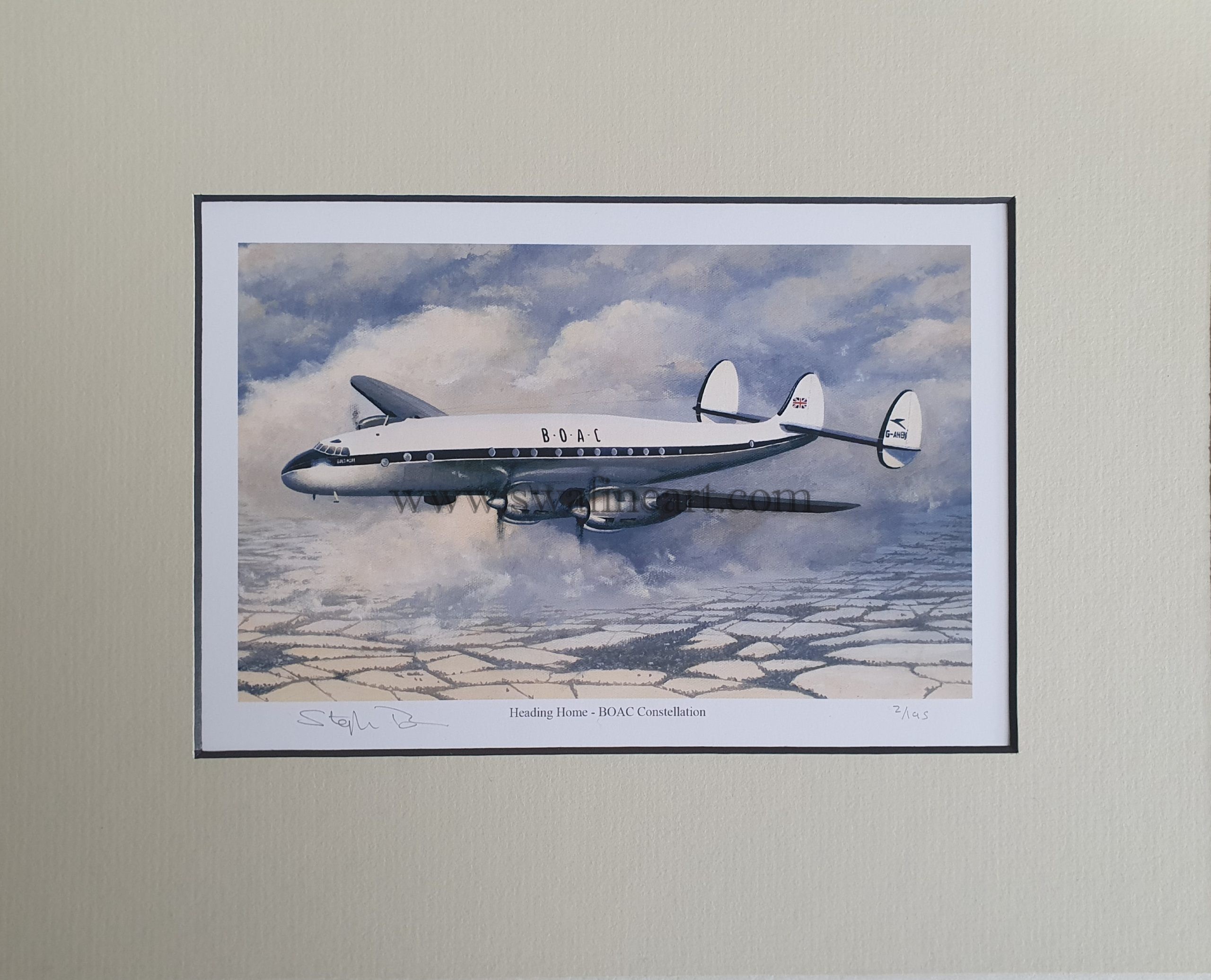BOAC Constellation aviation art print by Stephen Brown Artist